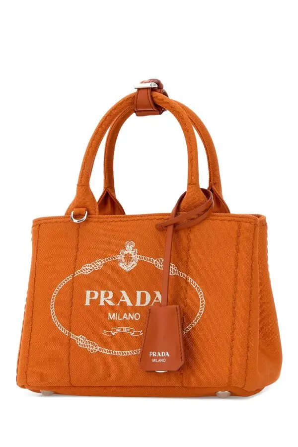 Prada Canvas Mini Jardiniã¨re Handbag - Orange