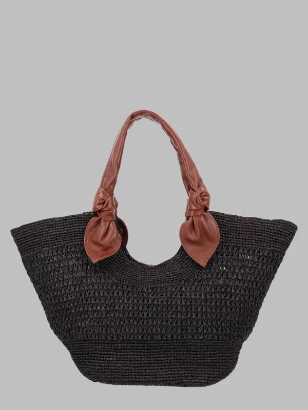 Hereu Woven Raffia Tote - Brown