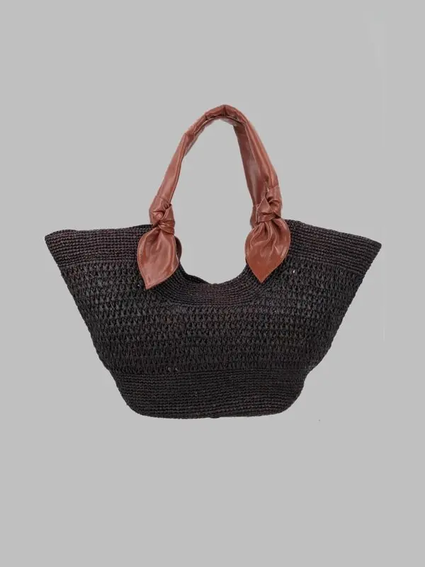 Hereu Woven Raffia Tote - Brown