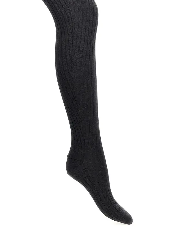 Prada Ribbed Tights - Gray