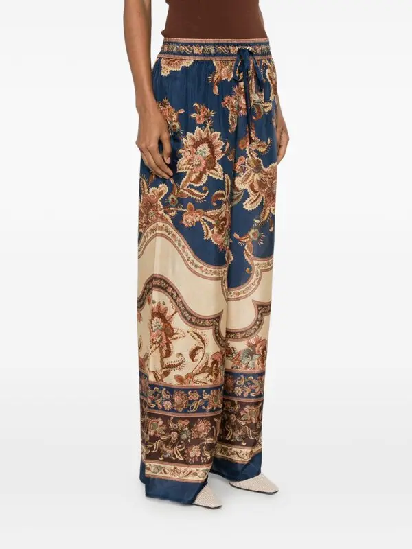 Zimmermann Aster Printed Silk Trousers