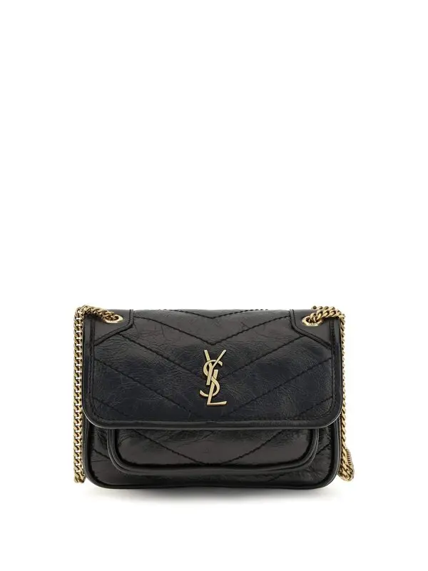 Saint Laurent Mini Niki Leather Shoulder Bag - Black