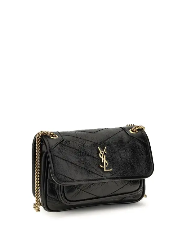Saint Laurent Mini Niki Leather Shoulder Bag - Black