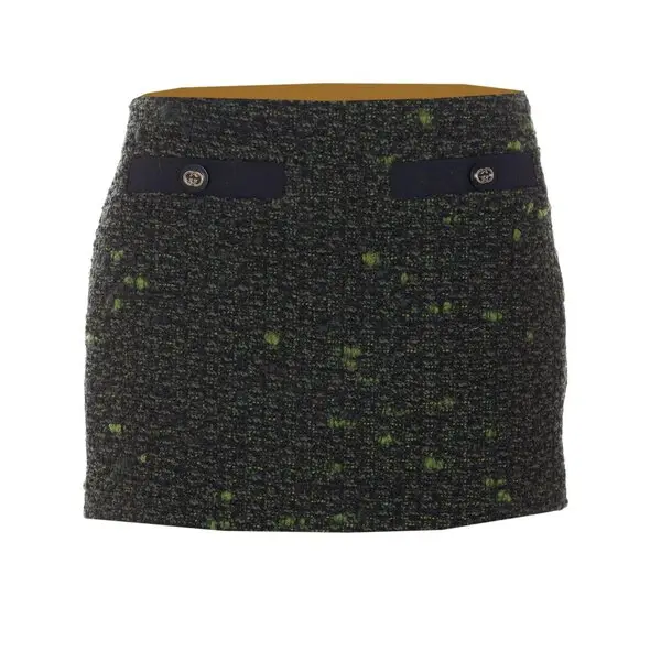 Gucci Tweed Mini Skirt - Green