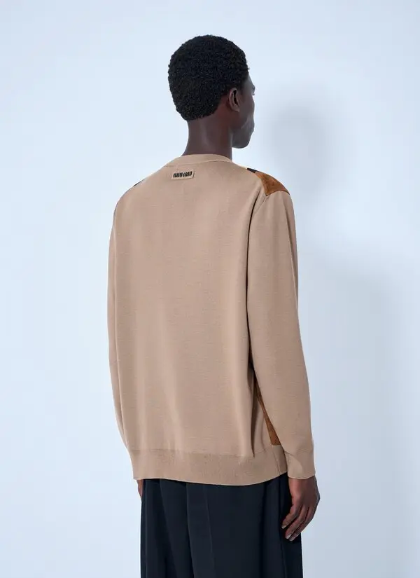 Miu Miu V-neck Sweater With Contrast Stripes