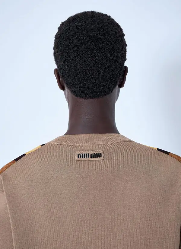 Miu Miu V-neck Sweater With Contrast Stripes