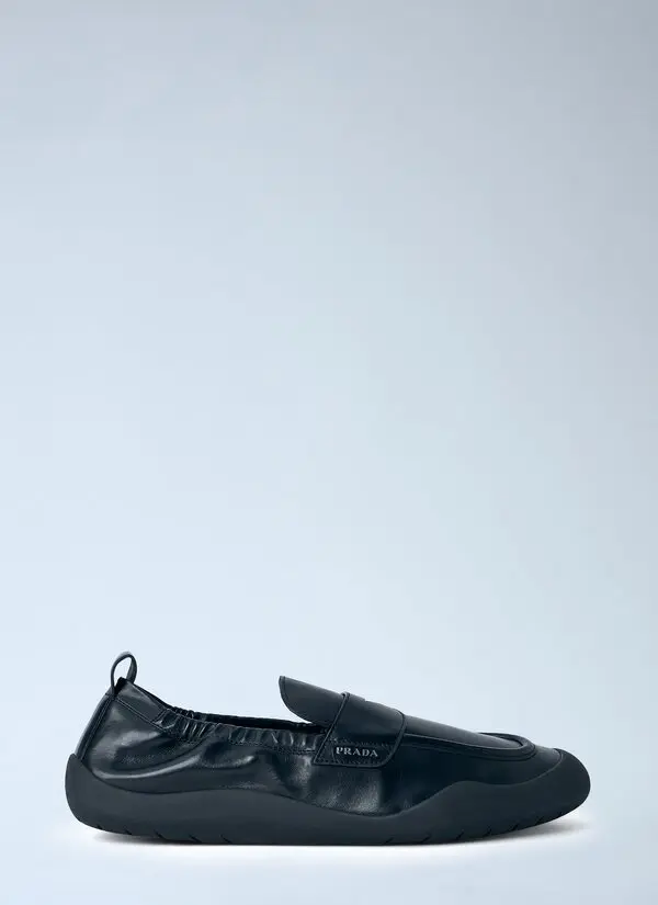 Prada Leather Slip-on Loafers - Black