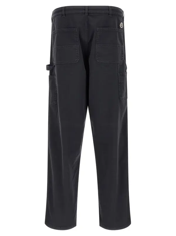 Moncler Cotton Blend Gabardine Cargo Pants - Blue
