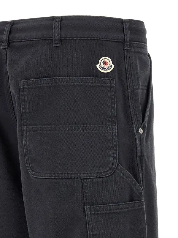Moncler Cotton Blend Gabardine Cargo Pants