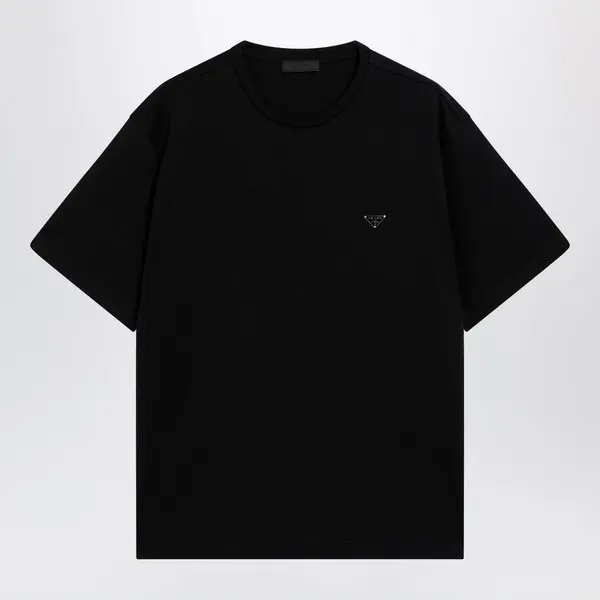 Prada Boxy Cotton Crew-neck T-shirt - Black