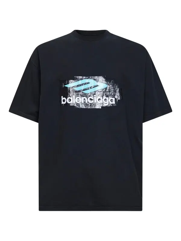 Balenciaga Black Jersey Oversized T-shirt