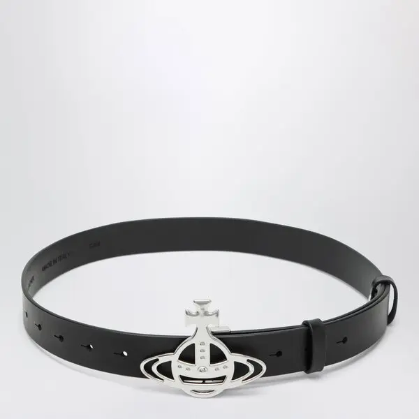 VIVIENNE WESTWOOD Leather Belt With Orb Buckle - Black