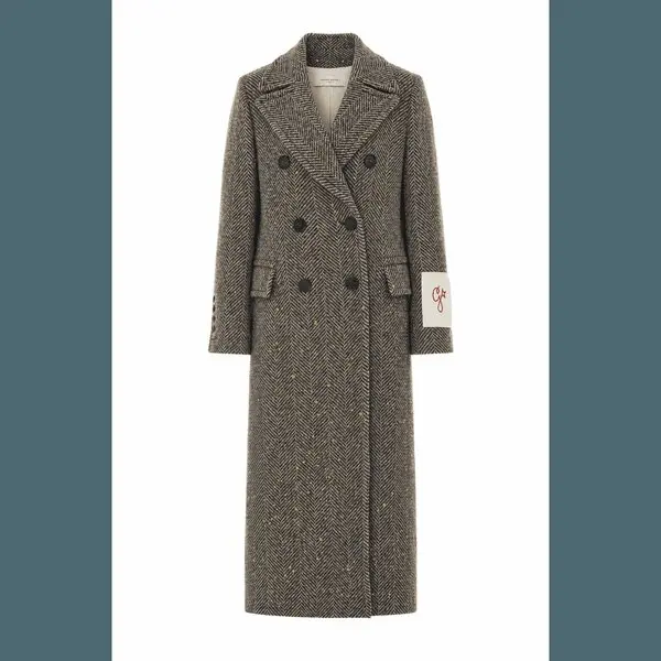 GOLDEN GOOSE Chevron Double-breasted Coat - Gray