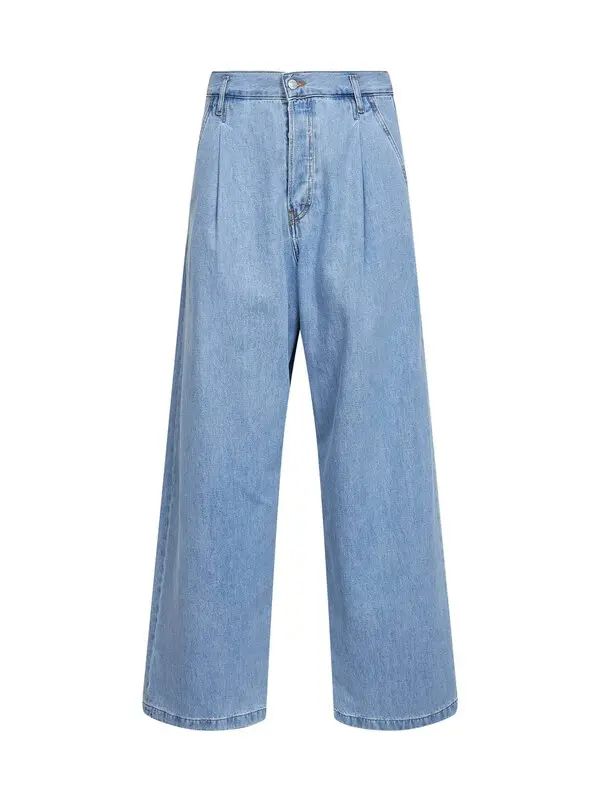 Dries Van Noten Light Blue Denim High-rise Wide-leg Jeans - Multicolor