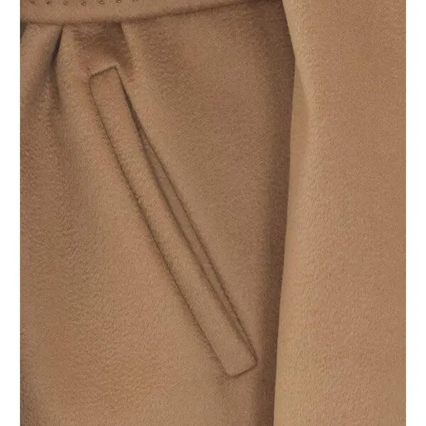 Max Mara Virgin Wool Belted Coat - Cream