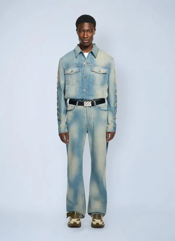 Off-White Diagonal Raw Patch 90s Skate Jeans