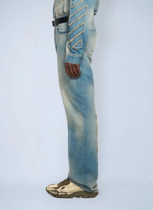 Off-White Diagonal Raw Patch 90s Skate Jeans