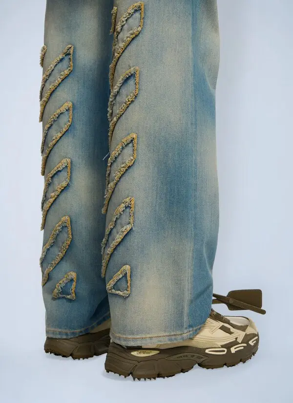 Off-White Diagonal Raw Patch 90s Skate Jeans