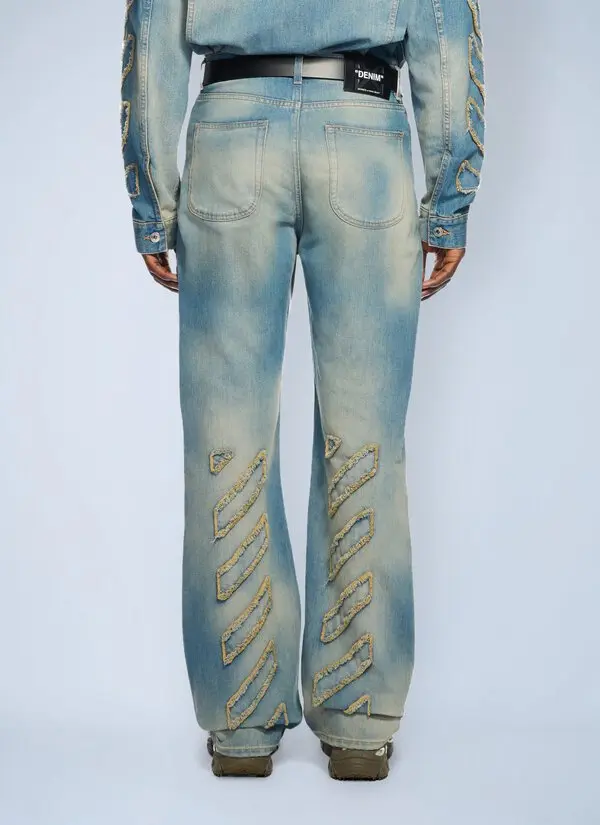 Off-White Diagonal Raw Patch 90s Skate Jeans