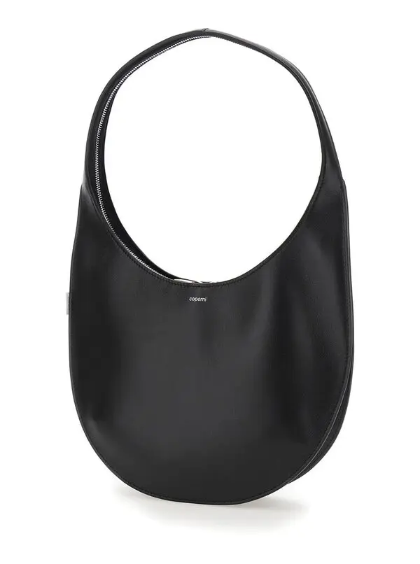 Coperni Swipe Medium' Black Shoulder Bag With Logo On Front In Leather - Multicolor