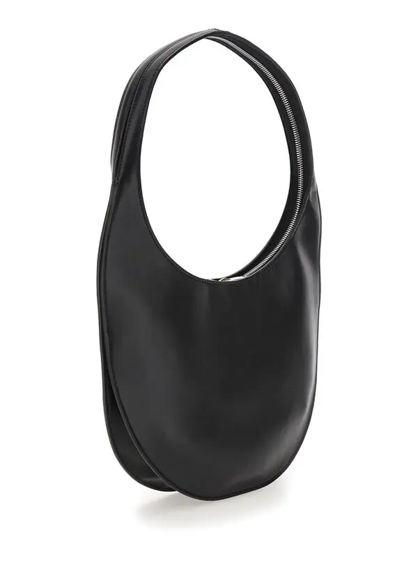 Coperni Swipe Medium' Black Shoulder Bag With Logo On Front In Leather - Multicolor