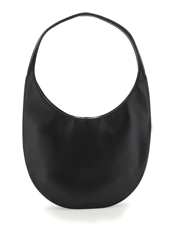 Coperni Swipe Medium' Black Shoulder Bag With Logo On Front In Leather - Multicolor