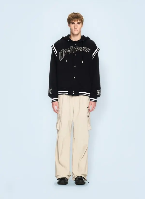 Off-White Fleece 00 Varsity Hooded Jacket