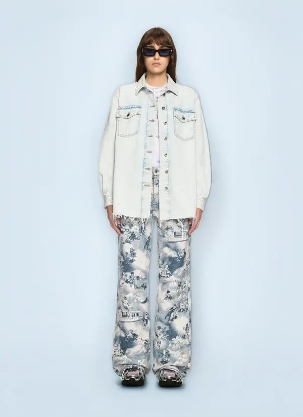 Off-White Fresco Arrow Denim Shirt Jacket - Blue