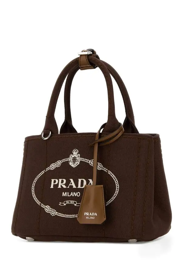 Prada Canvas Mini Jardiniã¨re Handbag - Brown