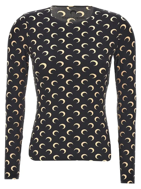MARINE SERRE Moon Printed Jersey T-shirt - Black