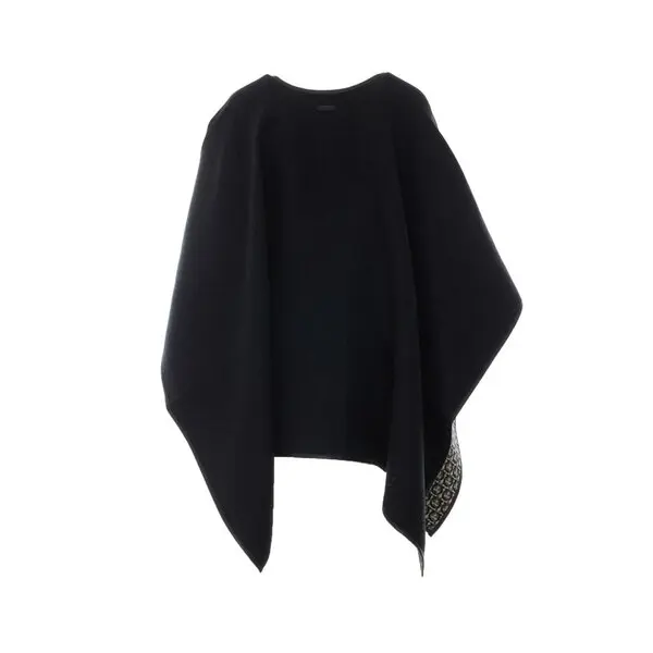 FERRAGAMO Gancini Poncho - Black