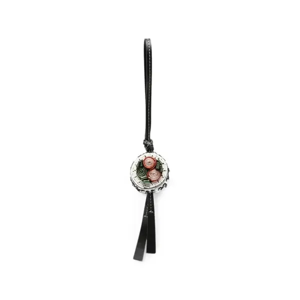 ANYA HINDMARCH Leather Sushi-roll Pendant Keyring - Silver