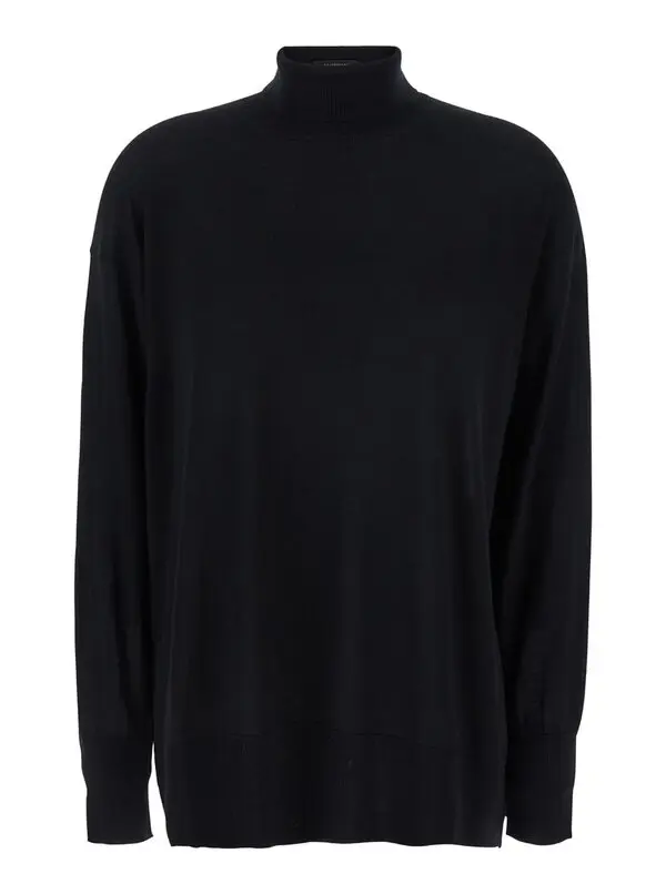 Max Mara S 'livia' Sweater With High Neck In Wool - Black