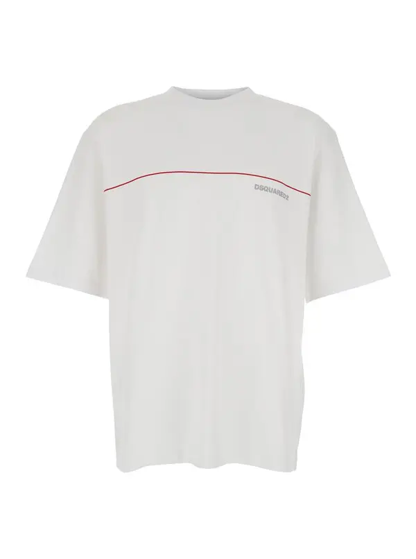 Dsquared2 T-shirt With Logo Lettering On The Front In Cotton For - White