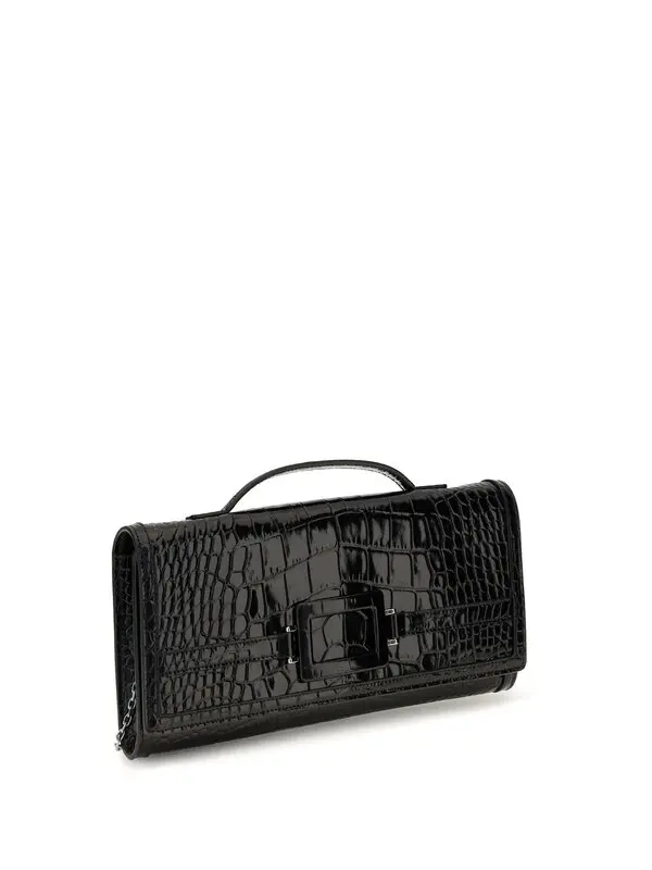 ROGER VIVIER Belle Vivier Crocodile-effect Clutch