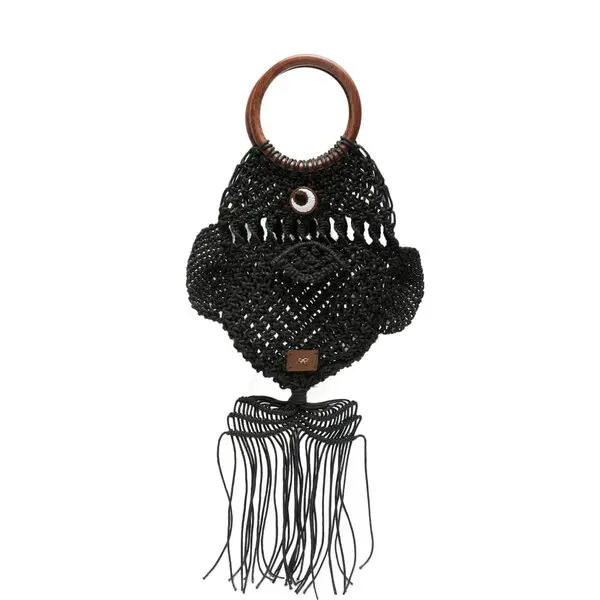 ANYA HINDMARCH Mini Fish Motif Logo Patch Pouch - Black