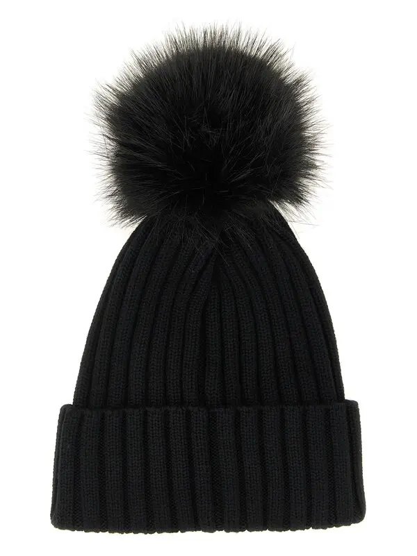 Moncler Pompon Wool Beanie - Black