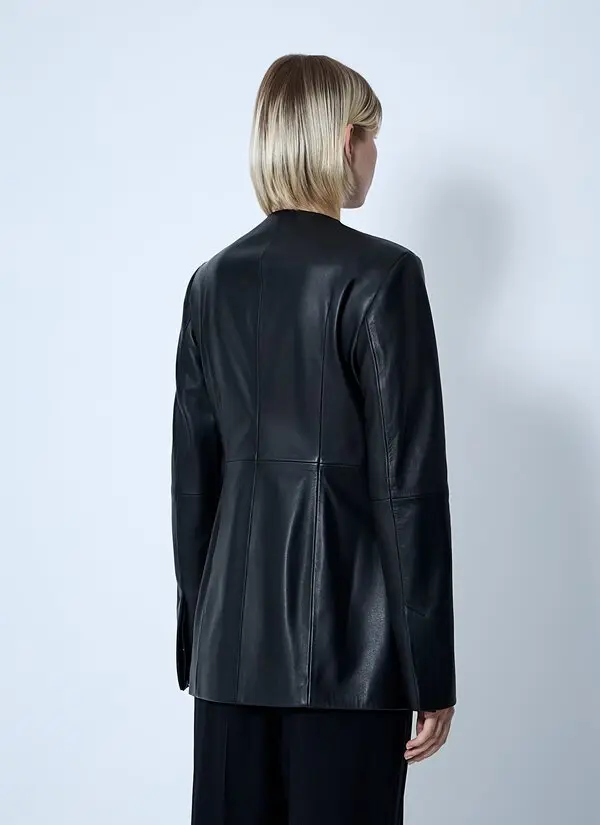 TOTEME Collarless Leather Jacket
