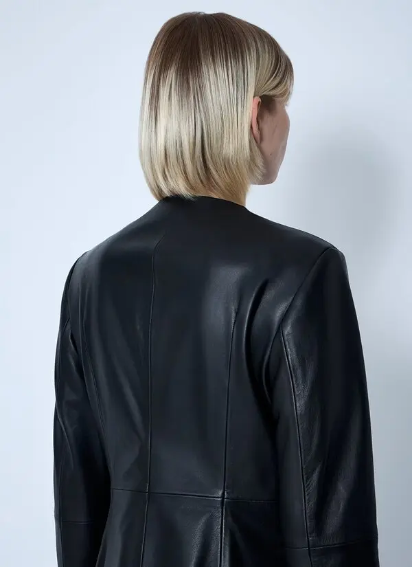 TOTEME Collarless Leather Jacket