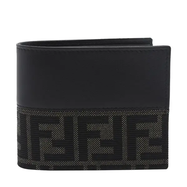 Fendi Ff Jacquard Bifold Wallet - Black