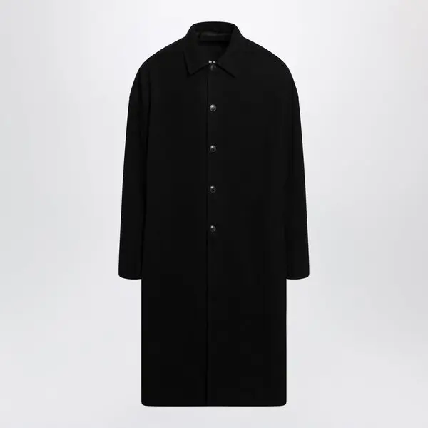 Rick Owens Long Single-breasted Virgin Wool Coat