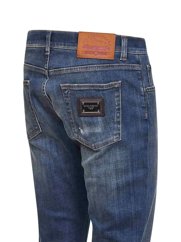 Dolce & Gabbana Blue Stretch Cotton Denim Slim Jeans