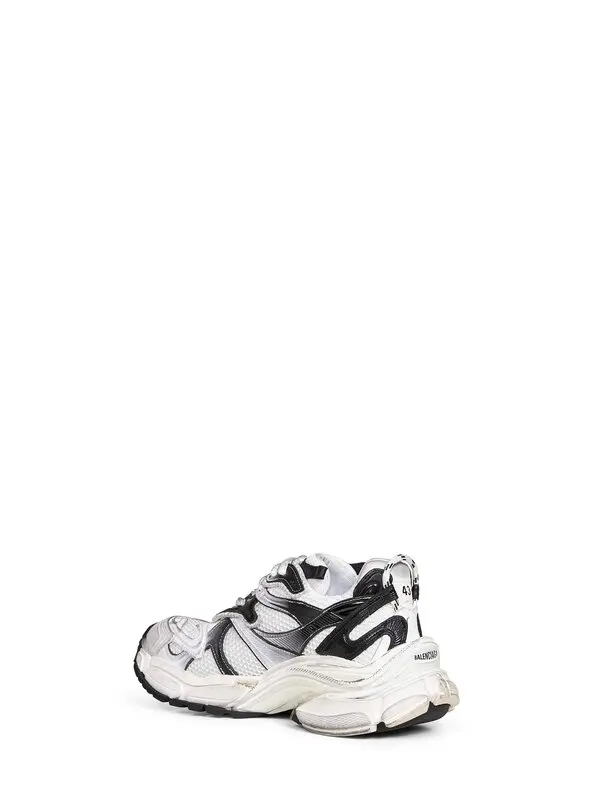 Balenciaga White And Black Mesh And Nylon Runner Sneakers