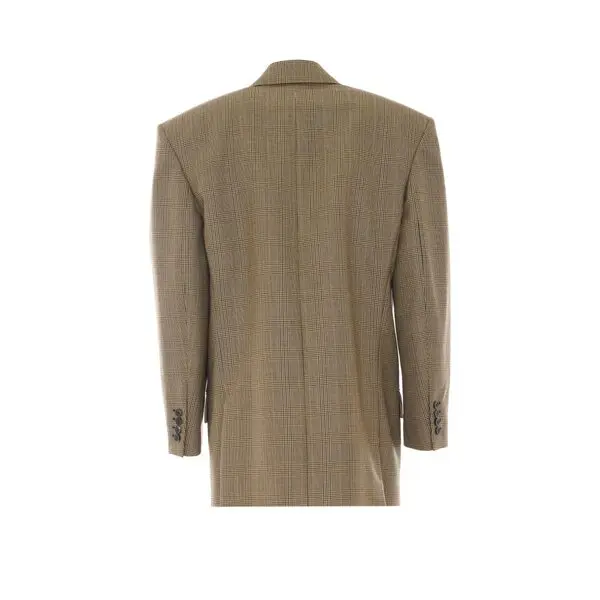 Saint Laurent Prince Of Wales Pied De Poule Jacket - Cream