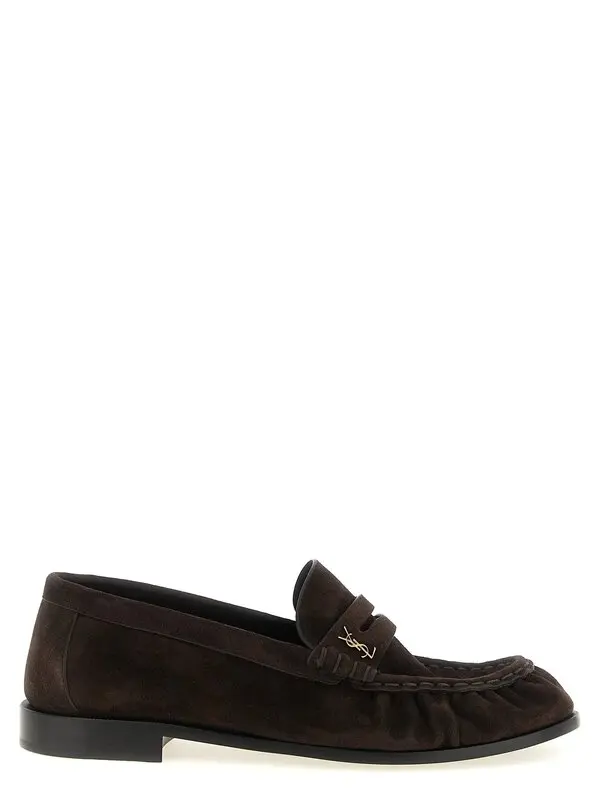 Saint Laurent Le Loafer Suede Loafers - Brown