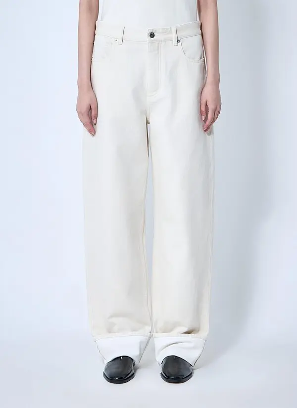 Bottega Veneta Jeans With Turned-up Cuffs - White