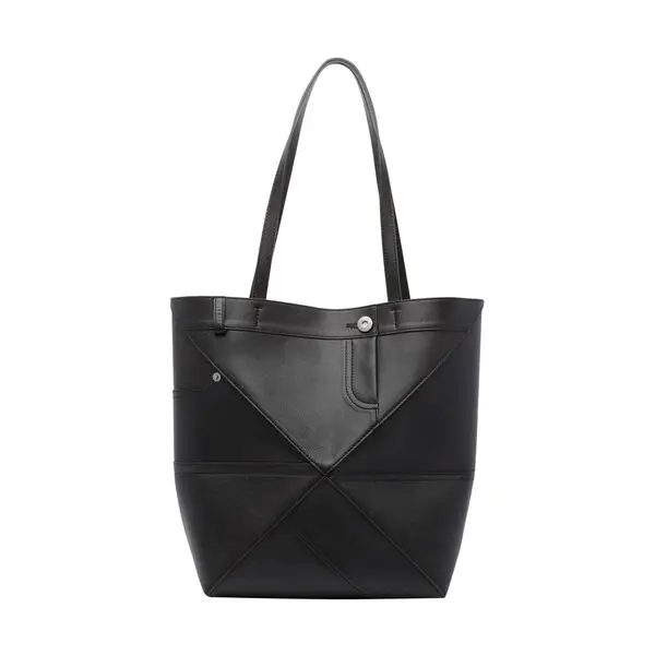 Loewe Medium Puzzle Fold Trousers Effect Tote Bag - Brown