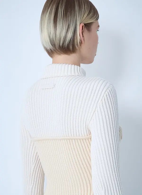 JEAN PAUL GAULTIER Ribbed Wool Sweater - White