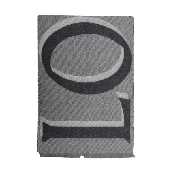 Loewe Logo Wool And Cashmere Scarf - Gray