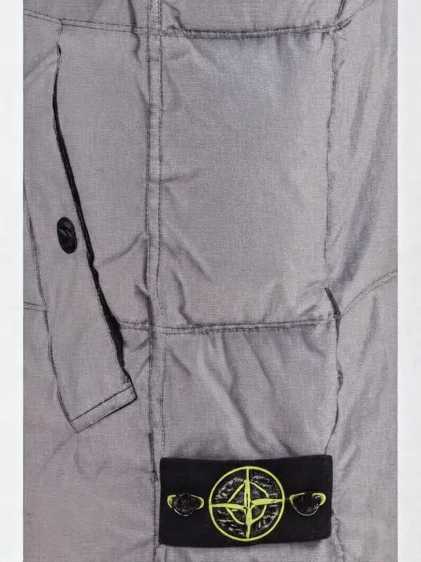 Stone Island Crinkled Stand Collar Sleeveless Coat - Multicolor
